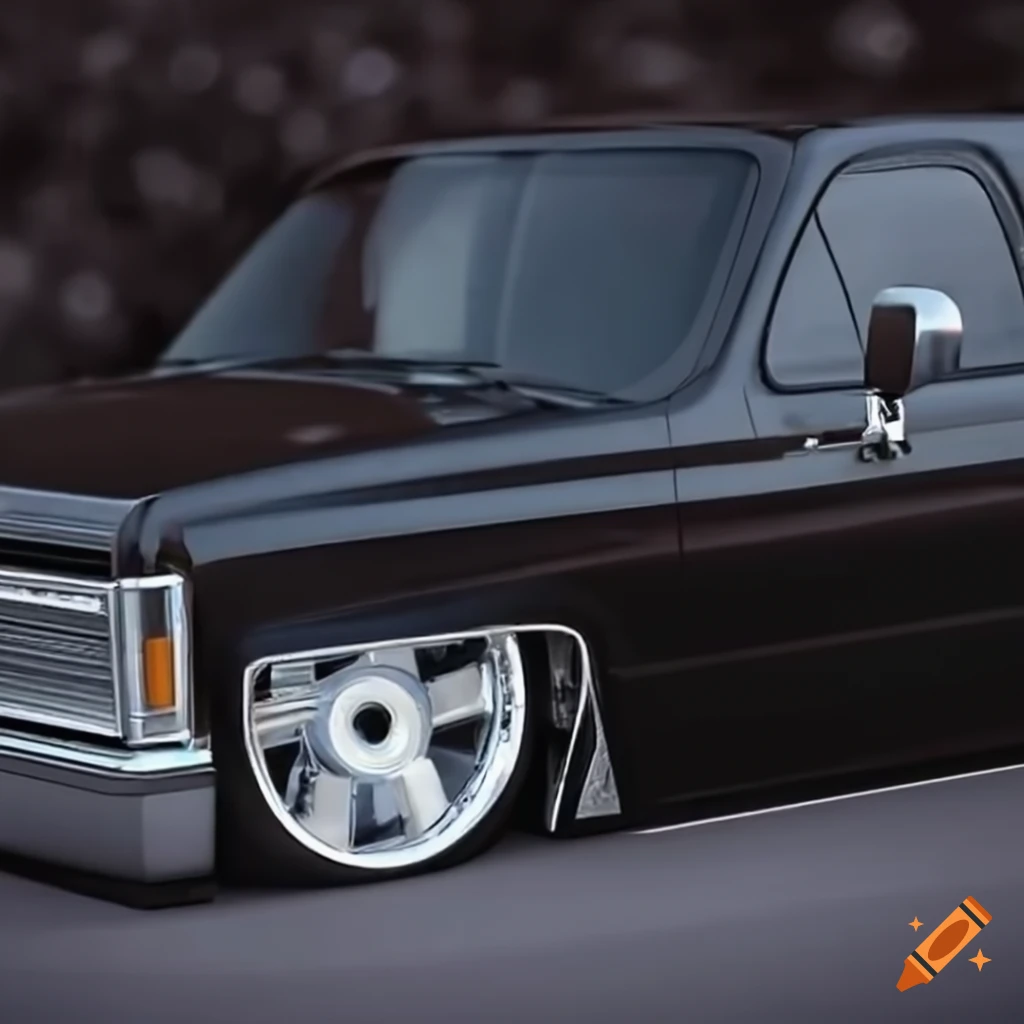 3D render of a slammed 1983 Chevy Silverado on Craiyon