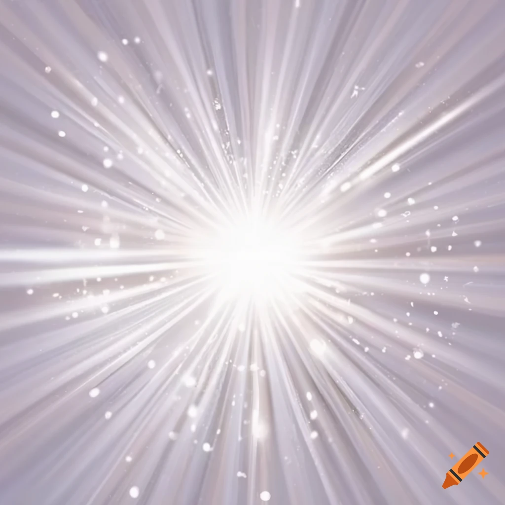 Silver light rays on white background