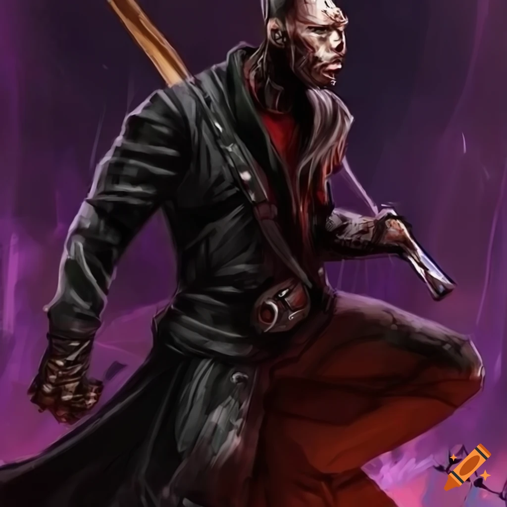 Digital artwork of marvel's blade on Craiyon