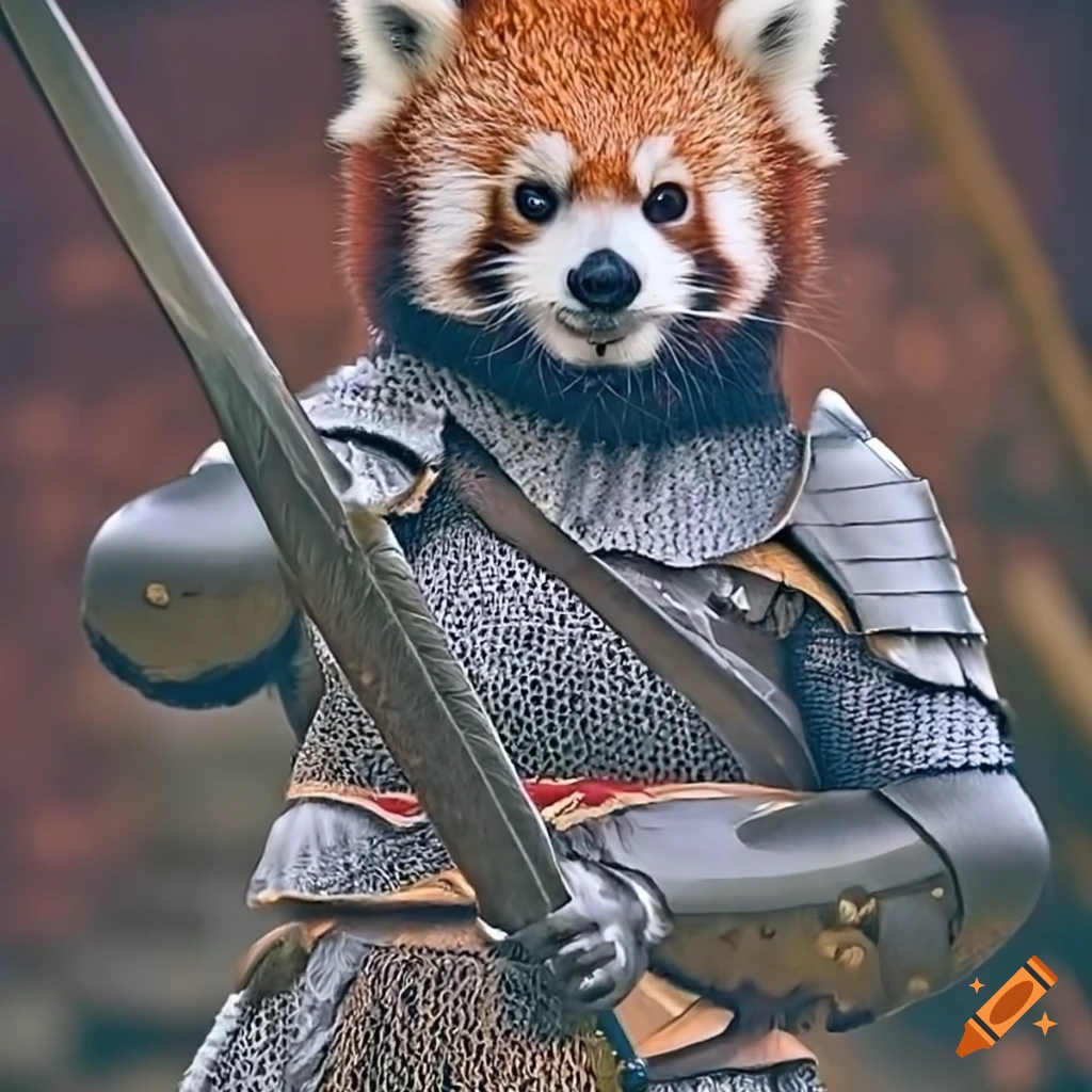 Fantasy portrait of a Red Panda Knight on Craiyon