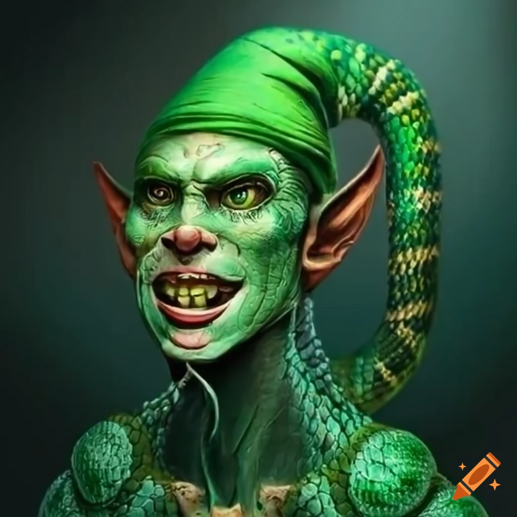 Ilustration of a mythological creature with snake body