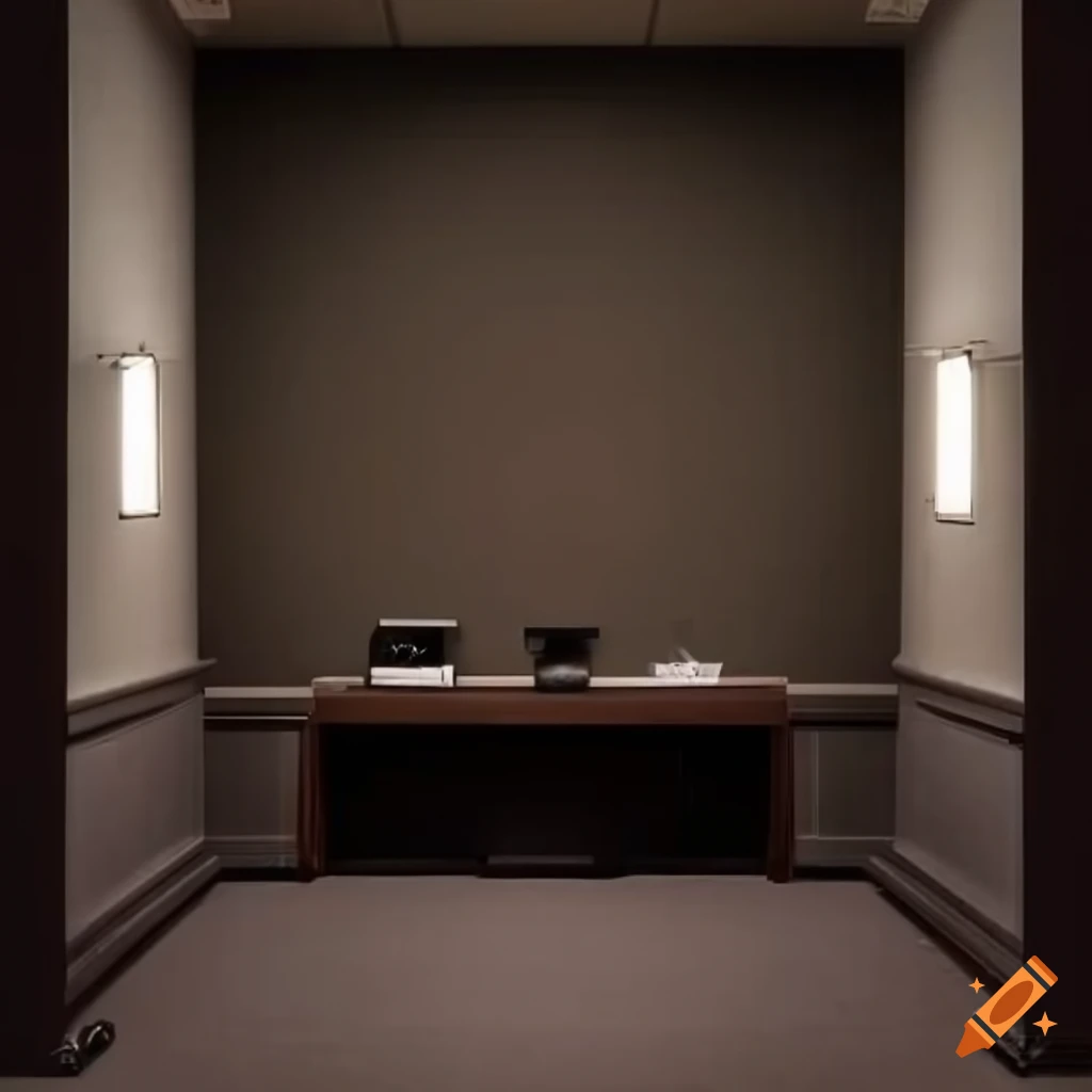 FNAF-style security office with theater-style walls on Craiyon