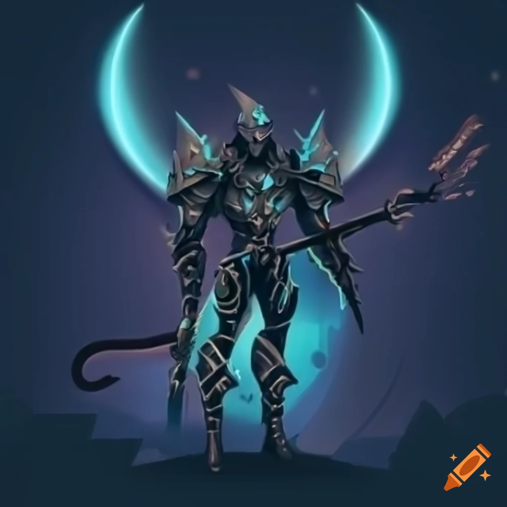 Winged dragon warrior in cybernetic dragon armor