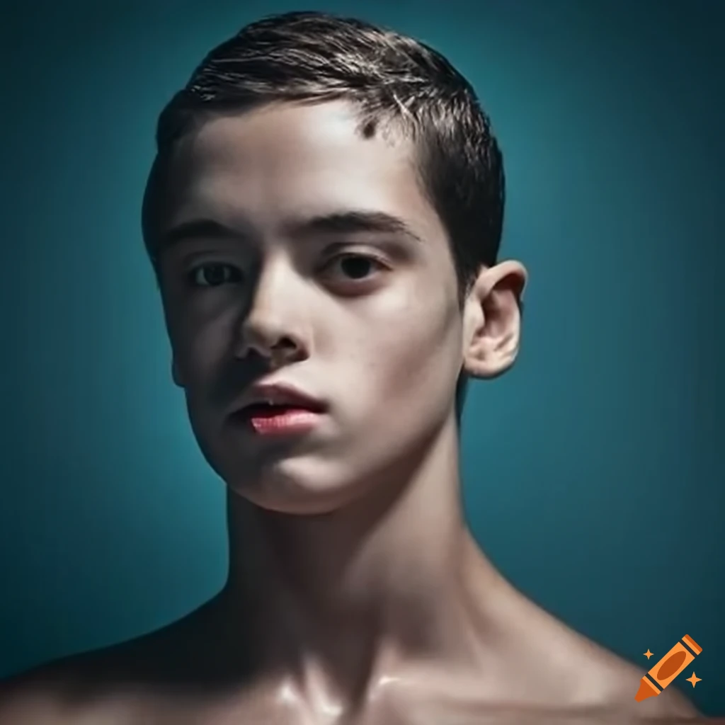 Young fit guy swimming