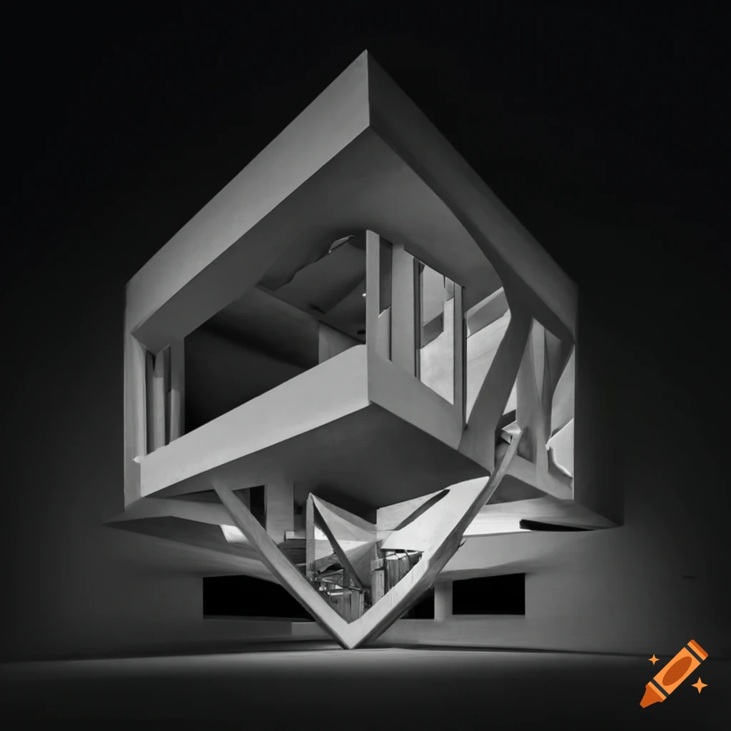 M.c. escher inspired architectural structure on Craiyon