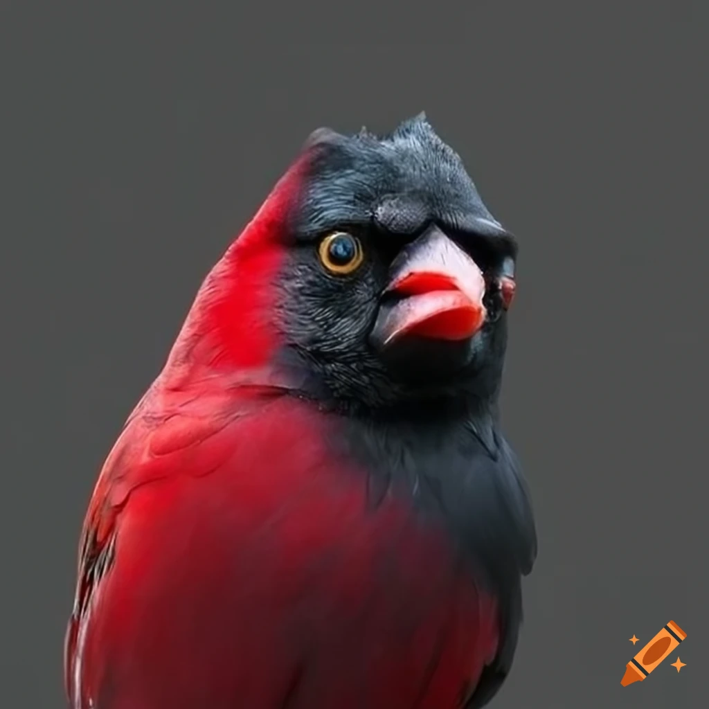 Image of a grotesque black cardinal