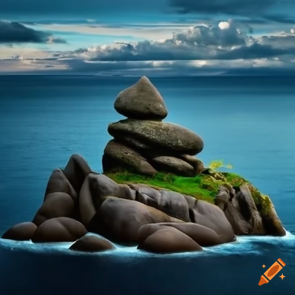Rocks on an island