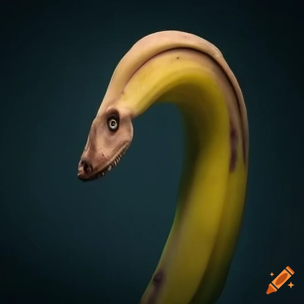 Banana dinosaur sculpture