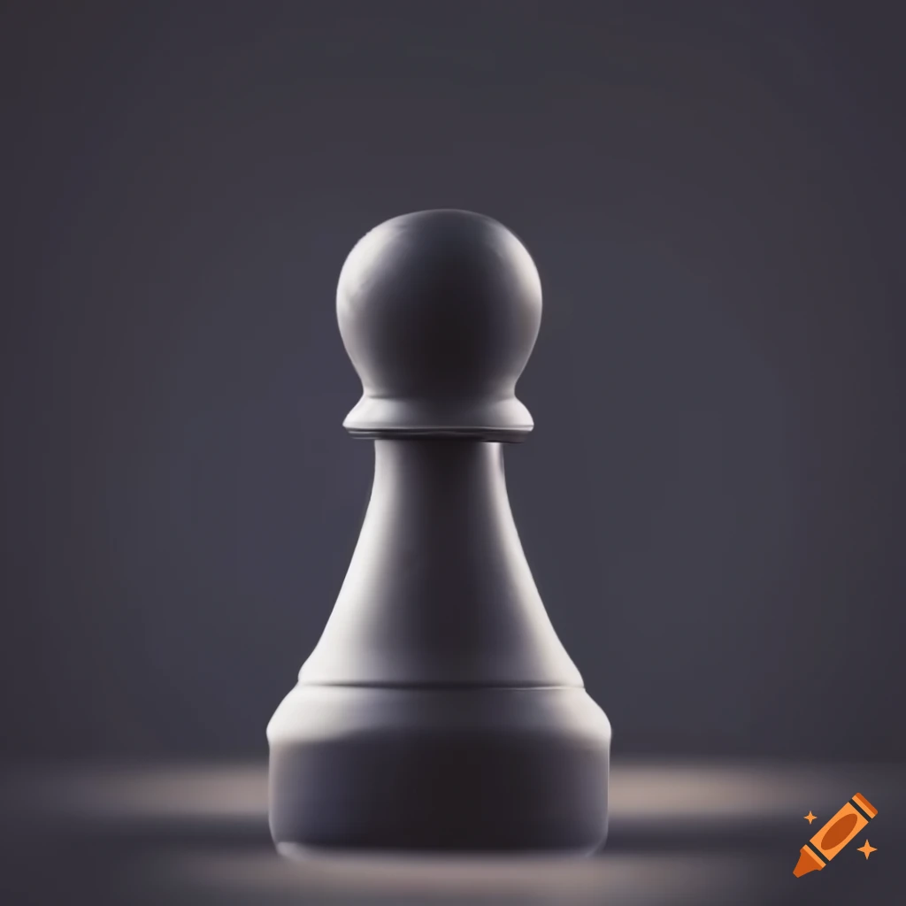 Realistic black chess pawn with a white x on Craiyon