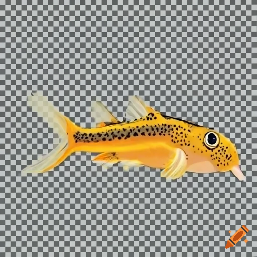 Transparent cartoon image of a yellow catfish