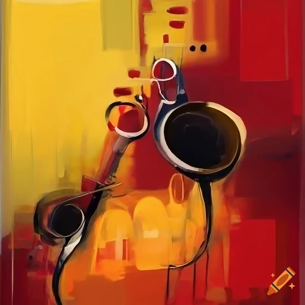 Abstract modern painting of a jazz band playing on Craiyon