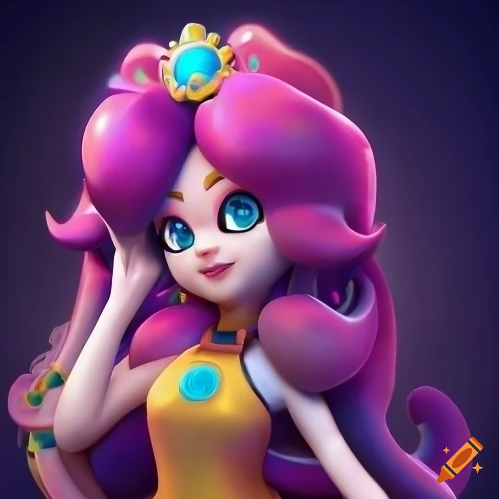 Realistic portrait of princess daisy from splatoon