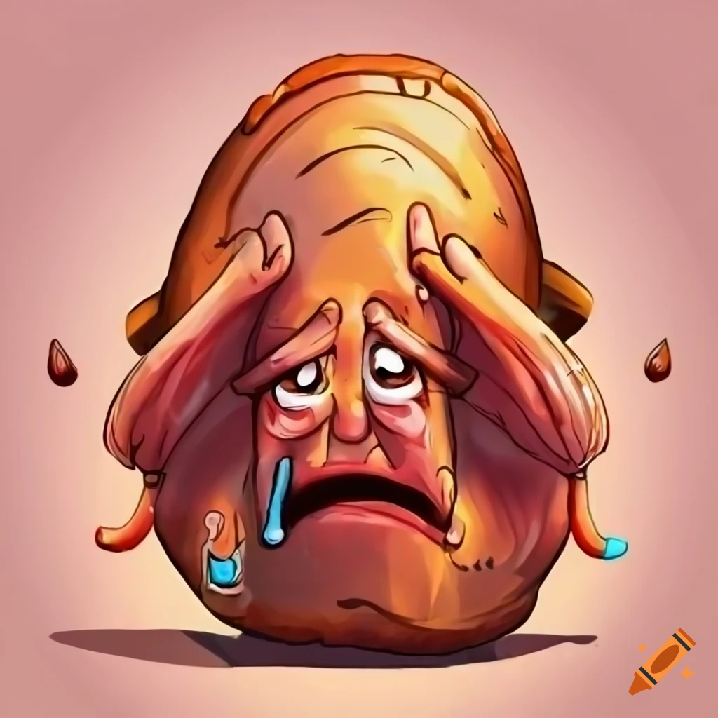 Cartoon of a sad honey baked ham