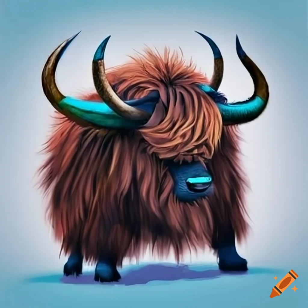 Image of a wolf and a yak together on Craiyon