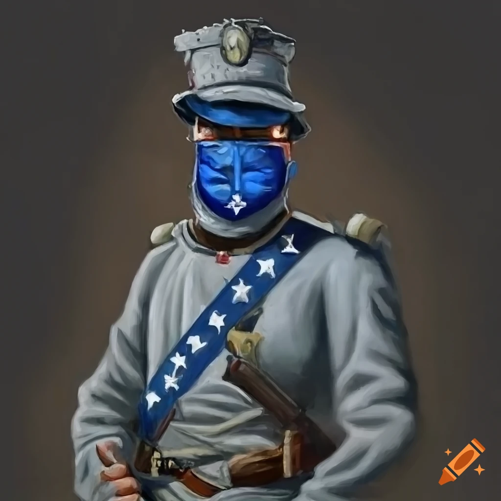 Portrait of a confederate militiaman in gray uniform