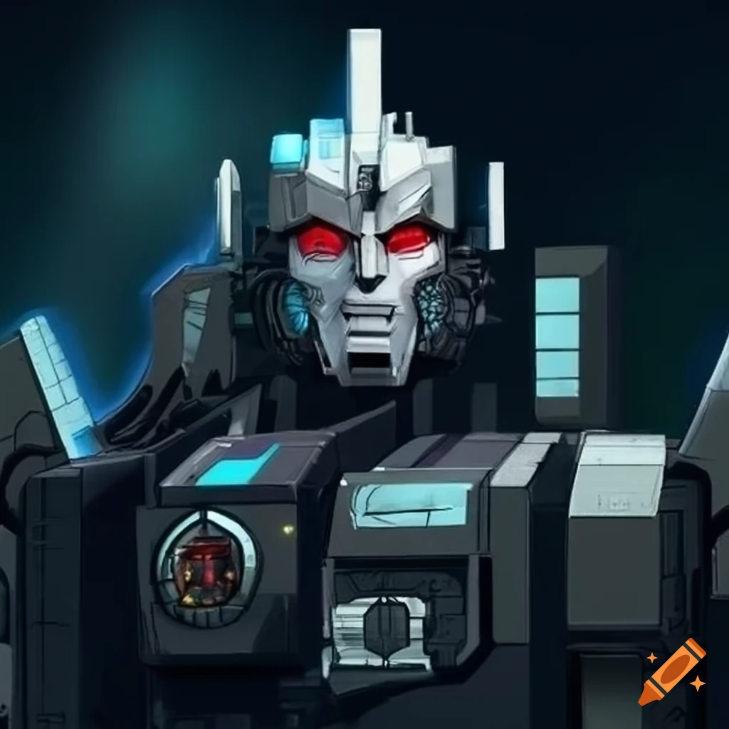 Cybertronian robot with a white metal beard