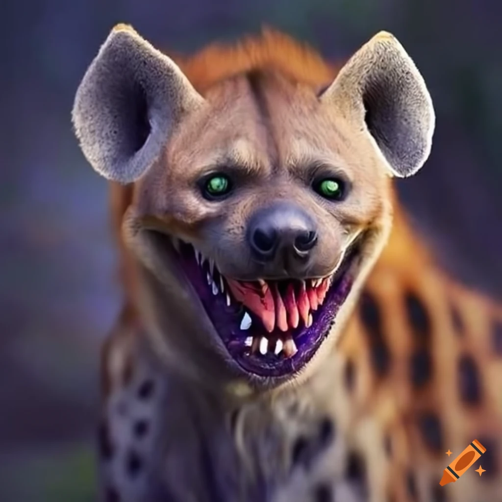 Image of an intimidating hyena