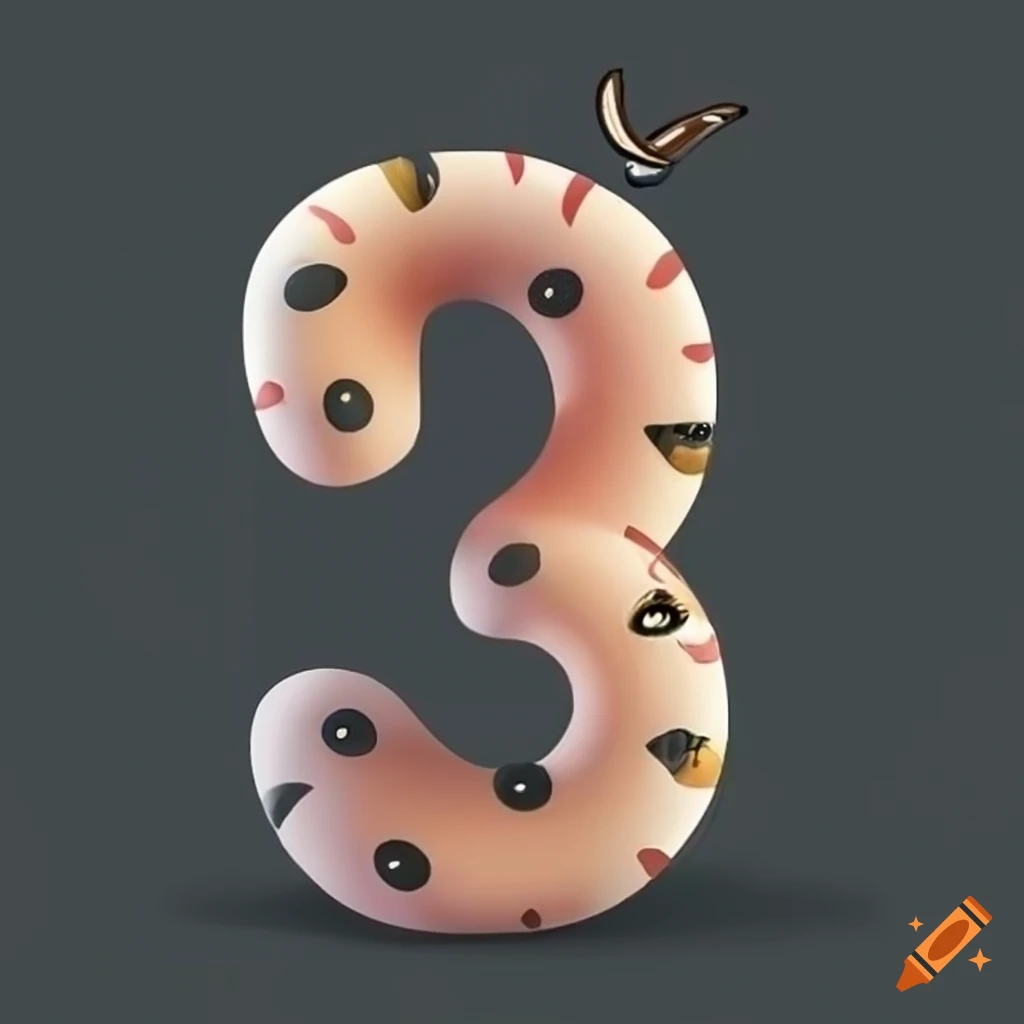 Illustration of the number 4 with cat theme