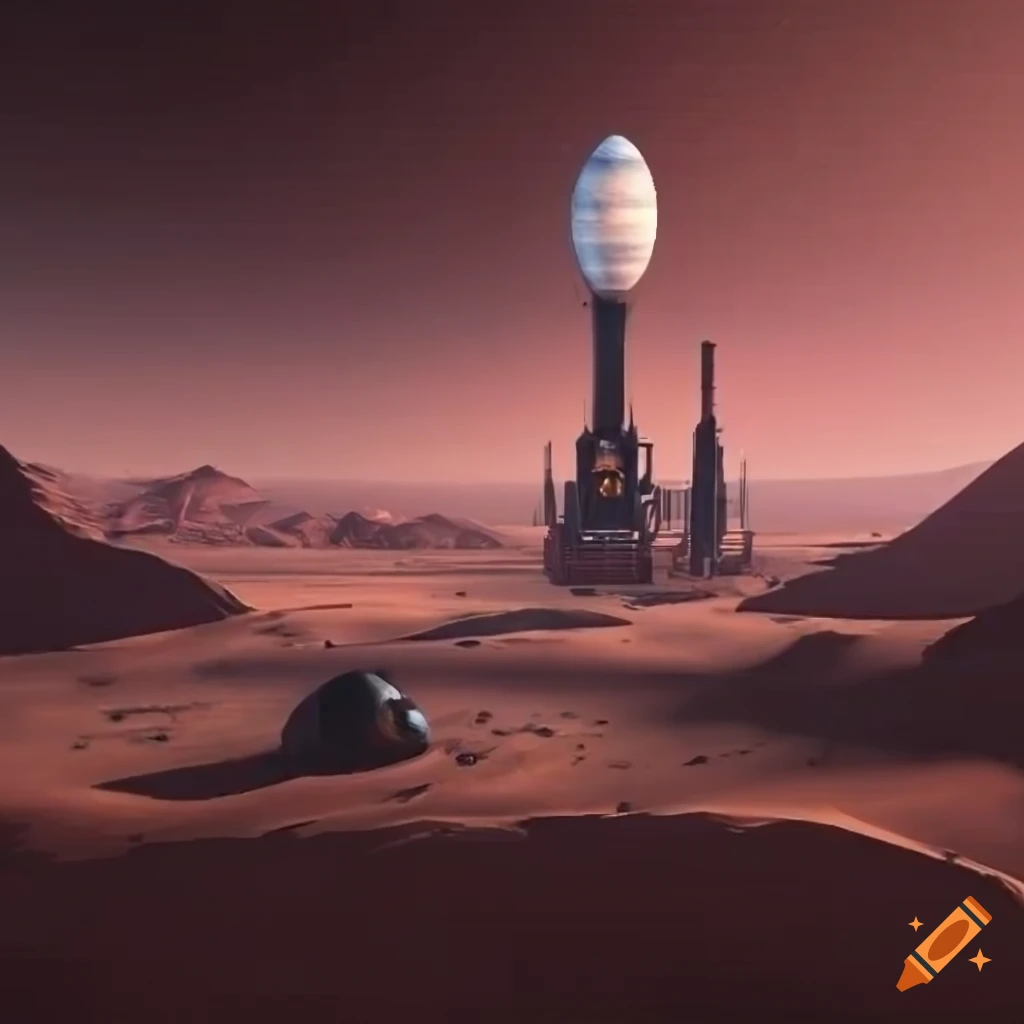 Realistic space base on a deserted planet on Craiyon