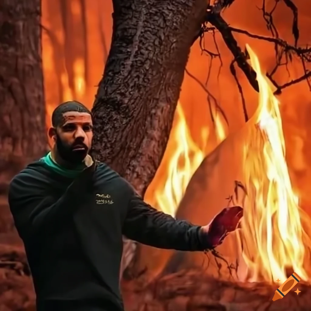 Image of a tree on fire being extinguished on Craiyon