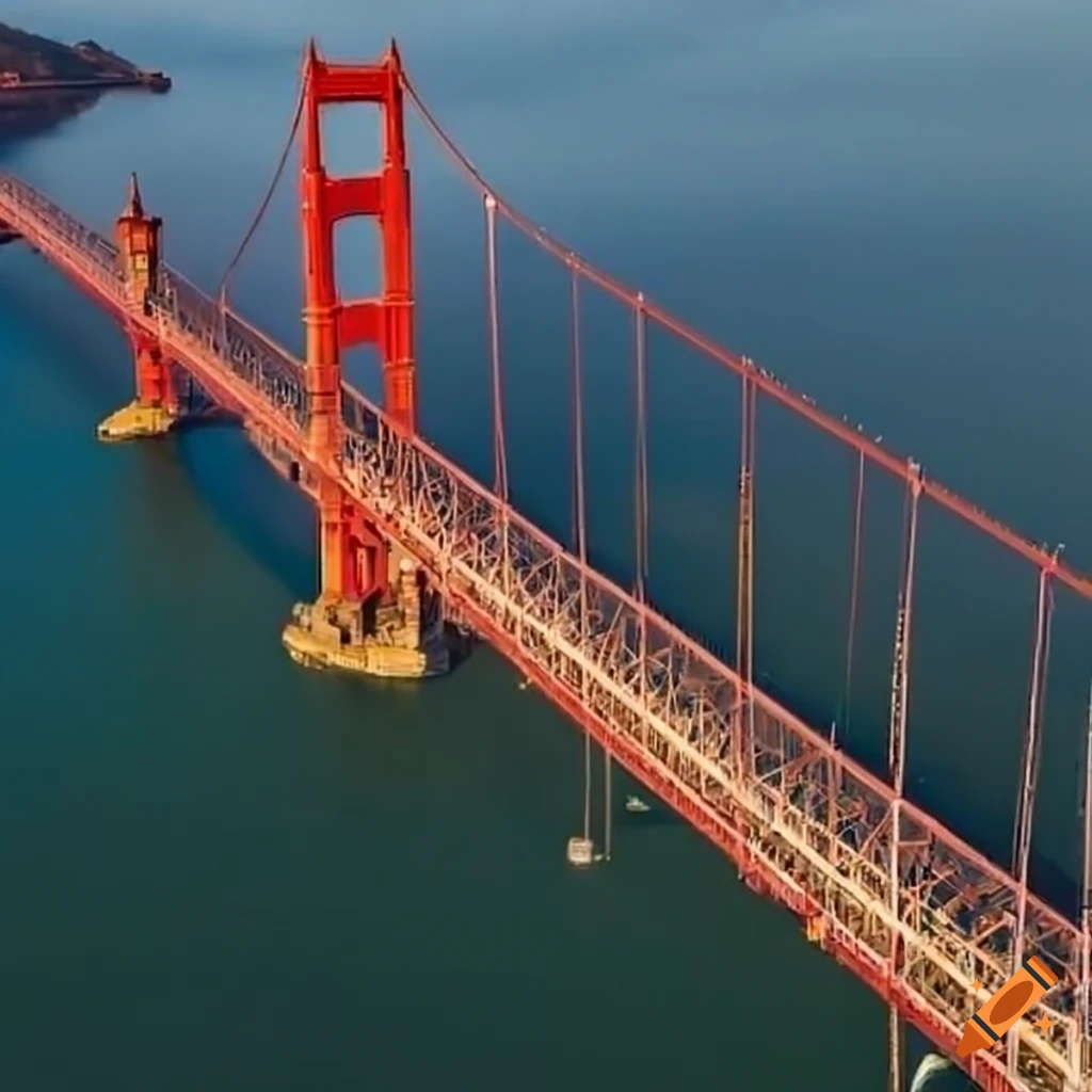 Aerial view of golden gate bridge in daylight