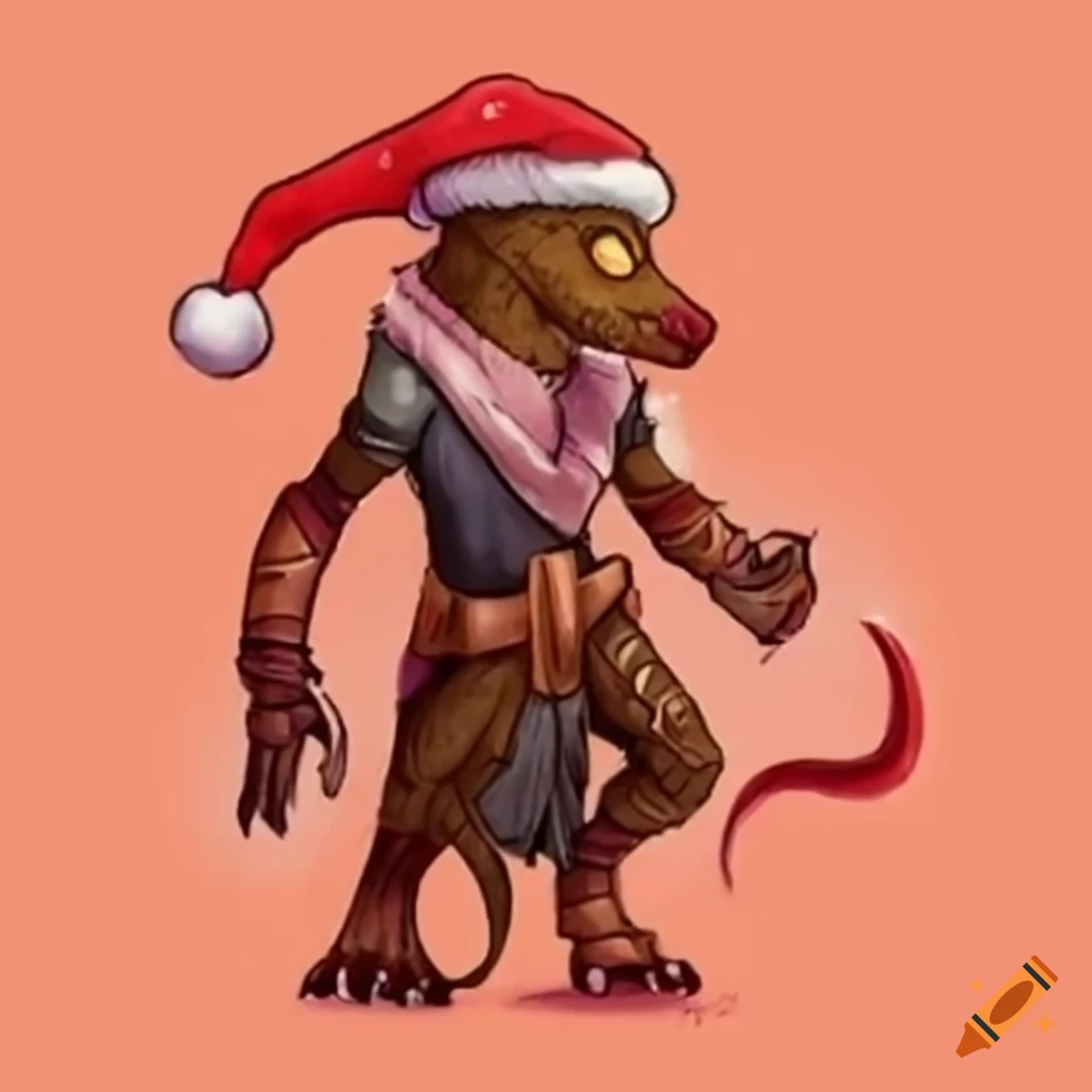 Kobold wearing a christmas hat