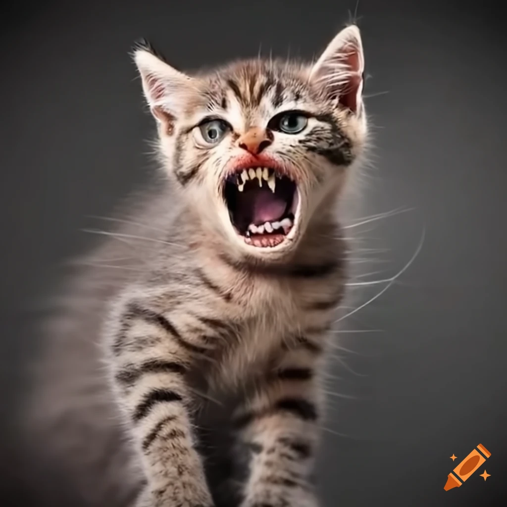 Humorous image of very angry kittens