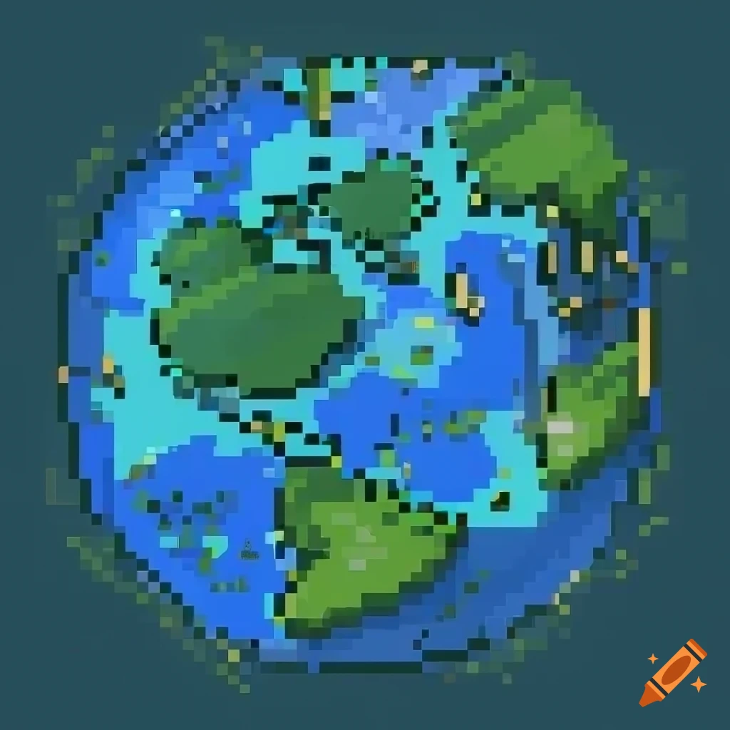 Pixel art world map