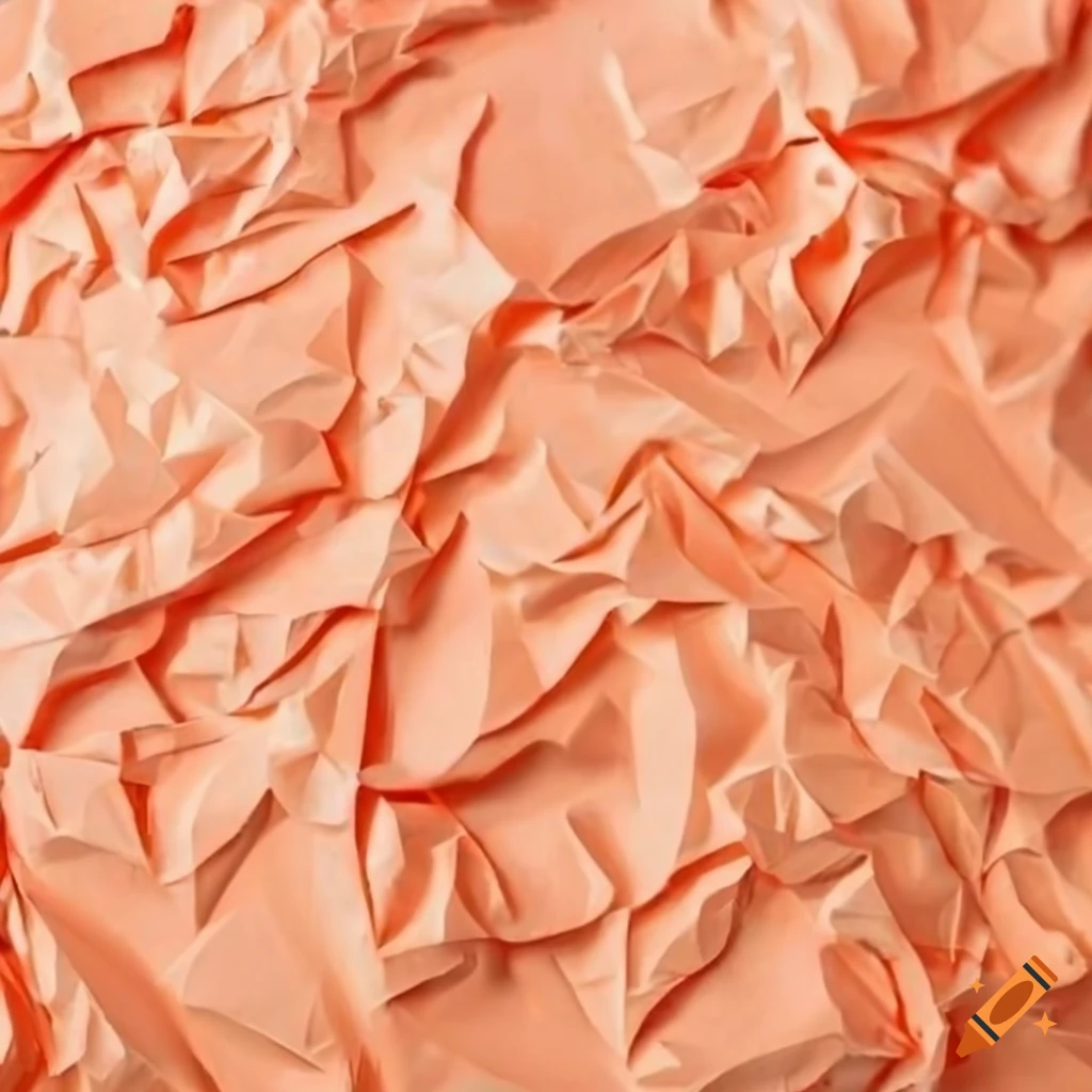 Peach colored crinkled paper texture