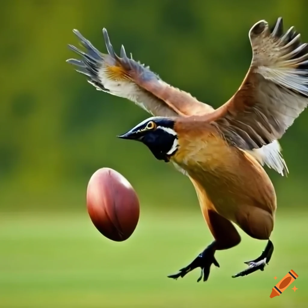 Birds playing american football