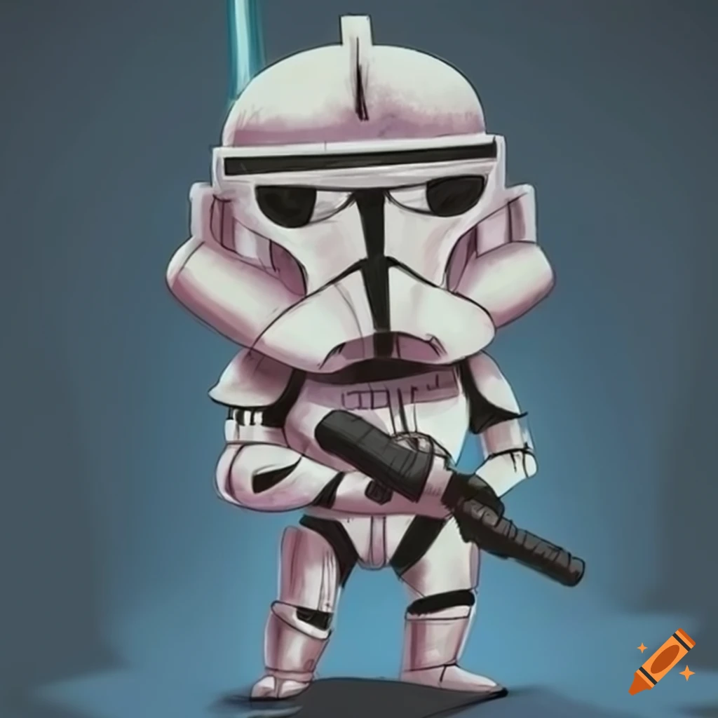 Cute cartoon clones from star wars