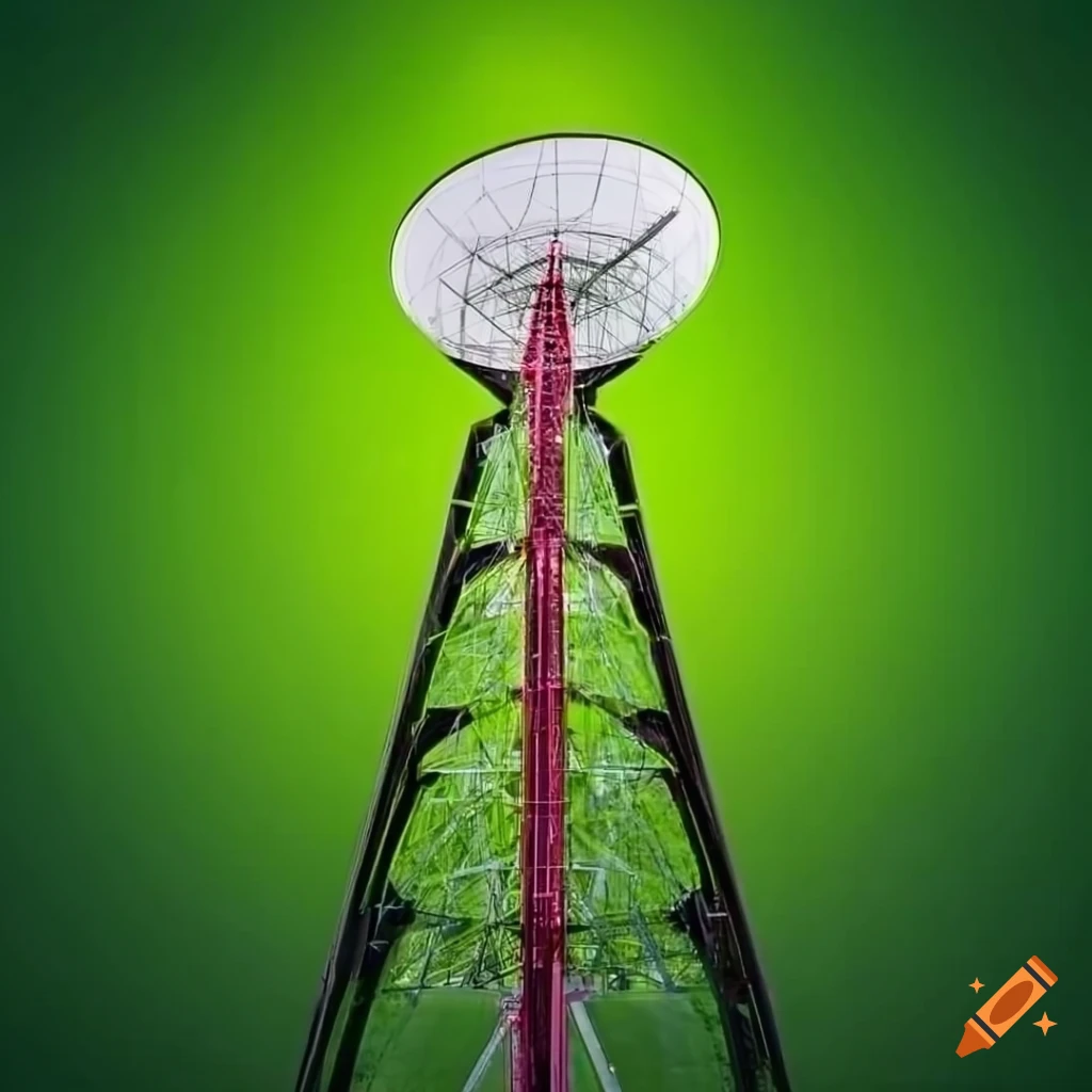Dish tower with green architectural feature