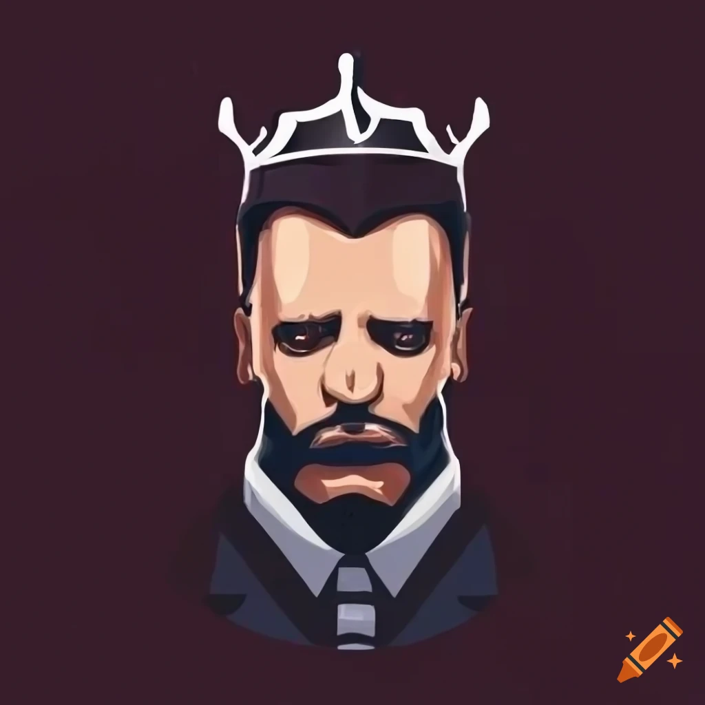 Flat crown mafia boss avatar logo