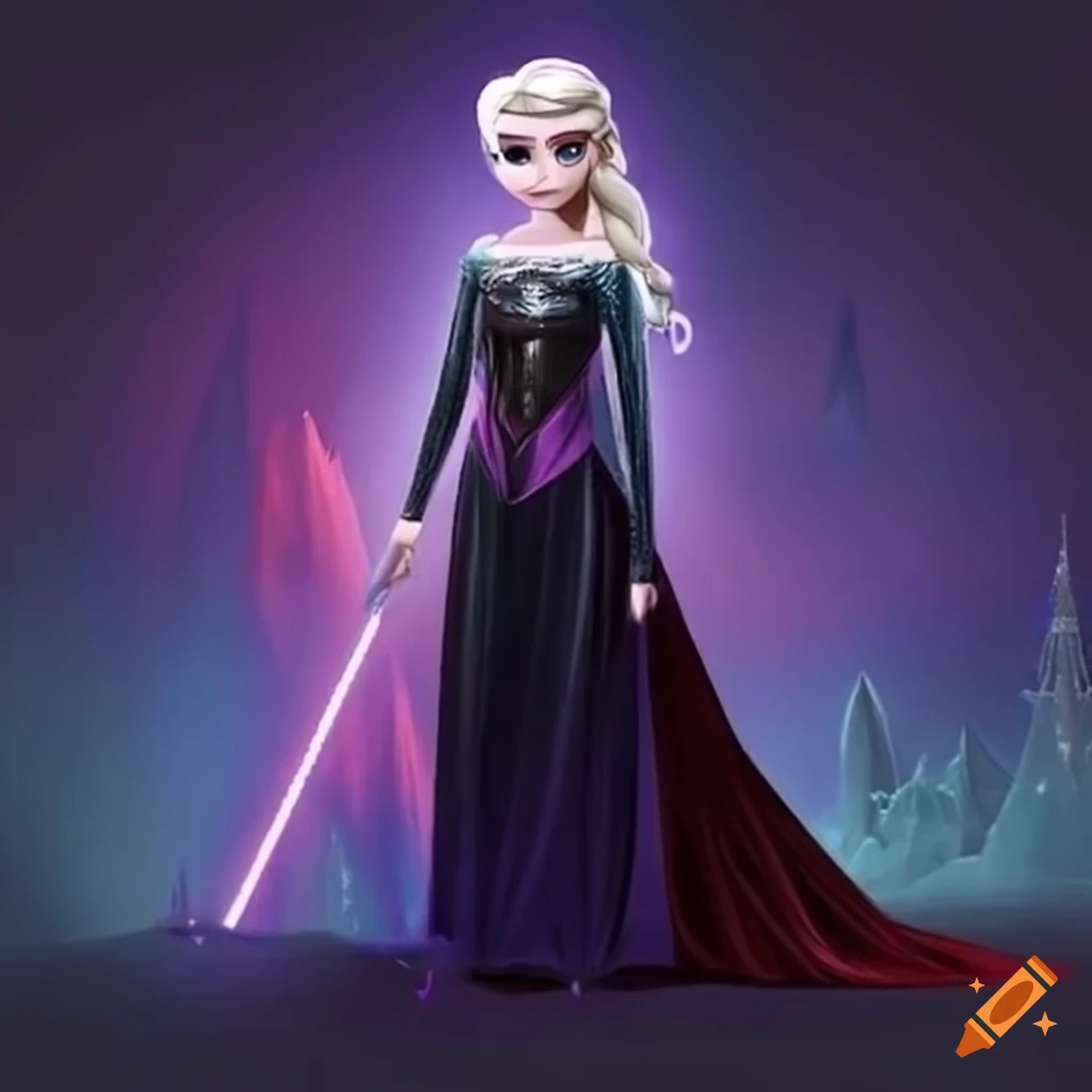 Disney style dark lord of the sith Elsa on Craiyon