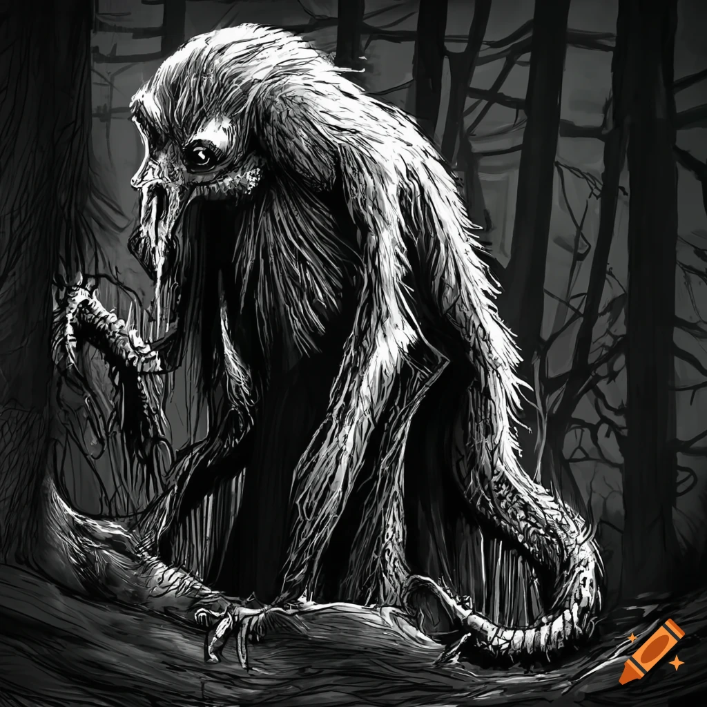 Sketch of a mysterious forest creature