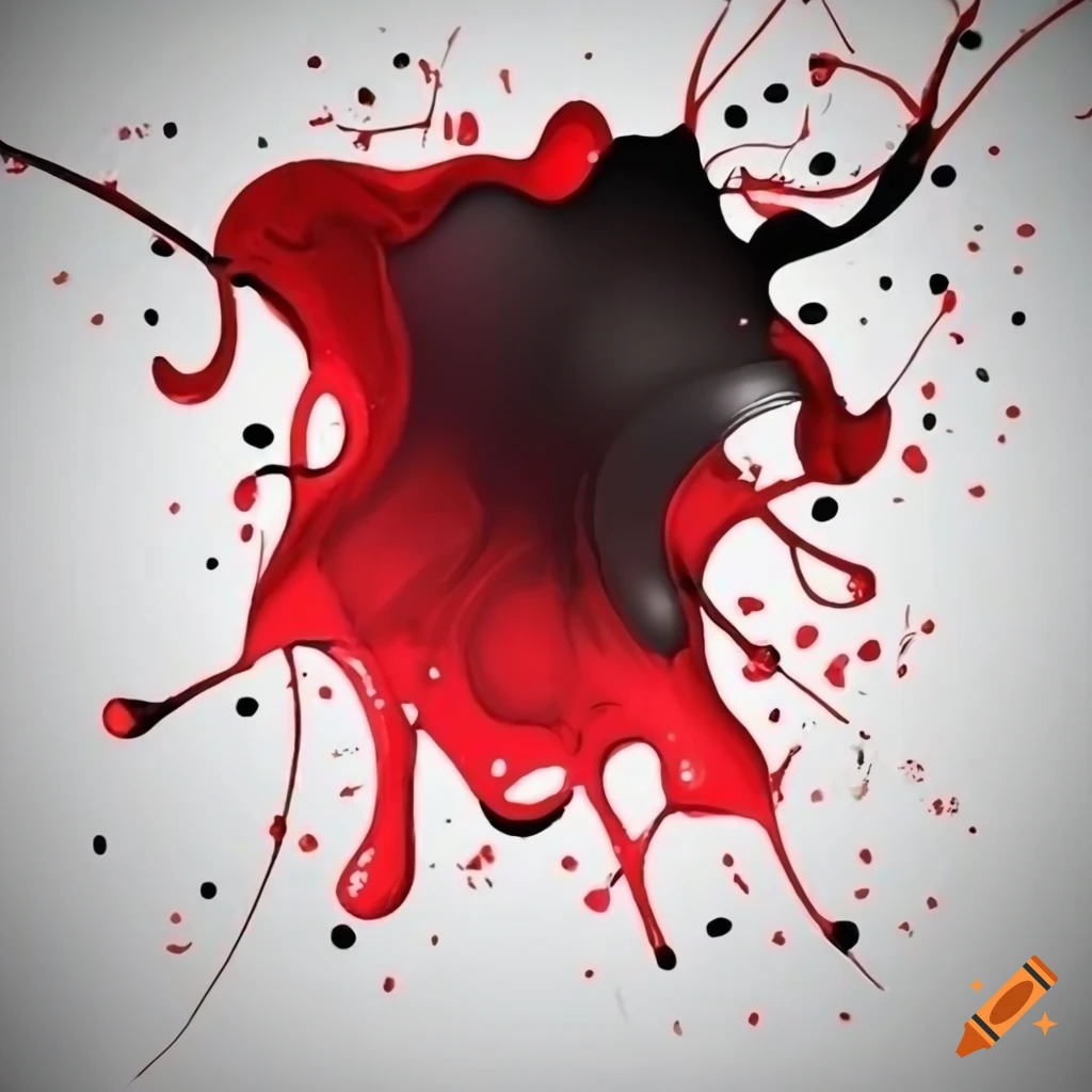 Vibrant abstract art with red splash on white background