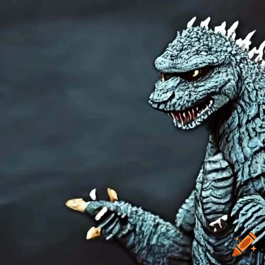 Art of godzilla writing math on a chalkboard