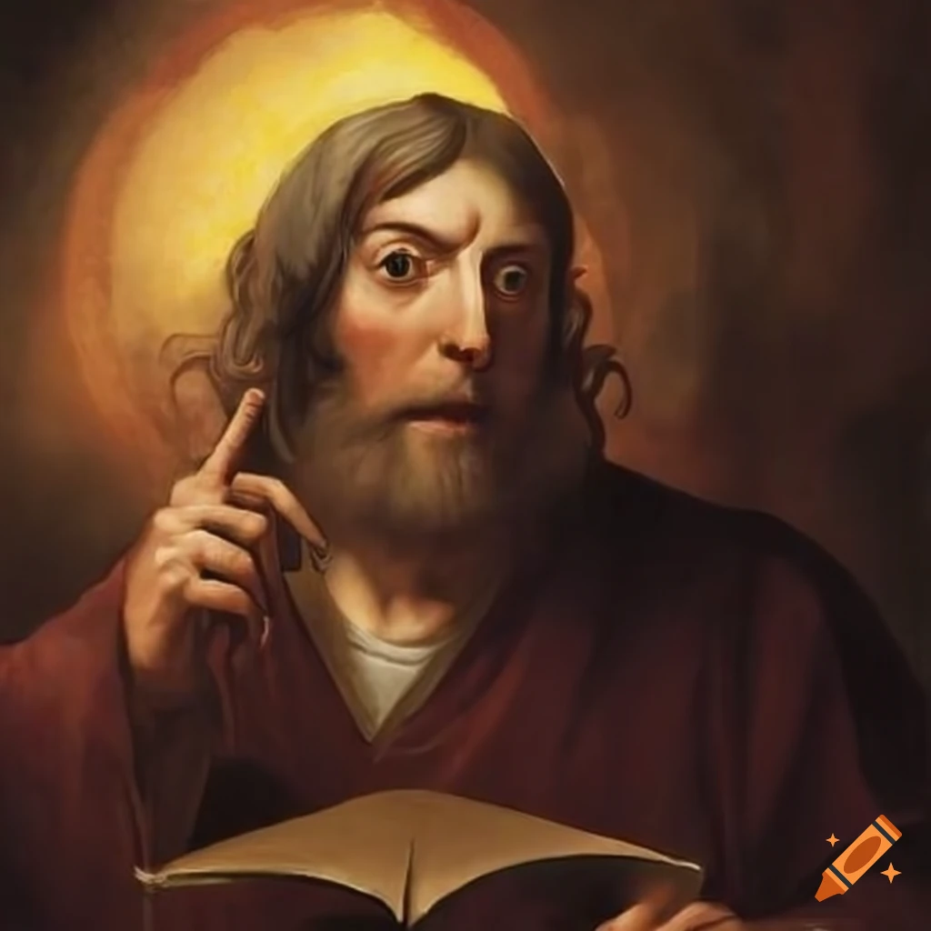 Illustration of faust holding a book
