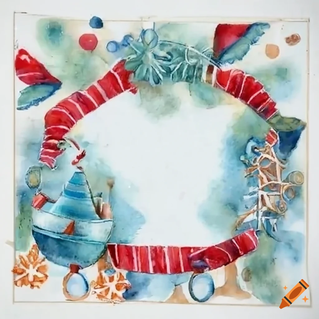 Festive nautical-themed holiday frame