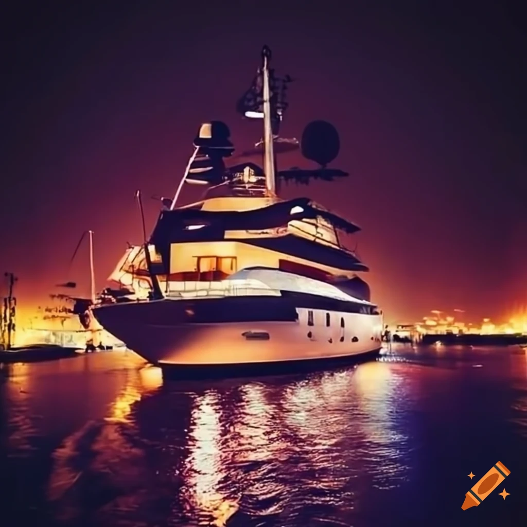 Yacht party at night