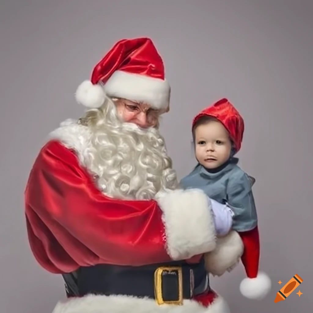 Santa claus carrying a child