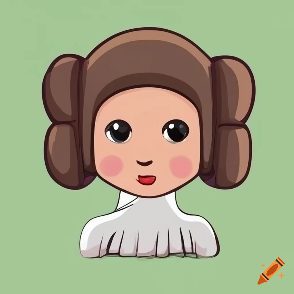 Cartoon illustration of princess leia