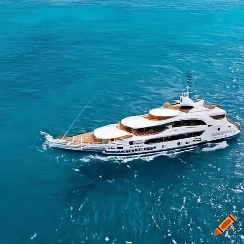Opulent benetti cruise sailing through clear waters