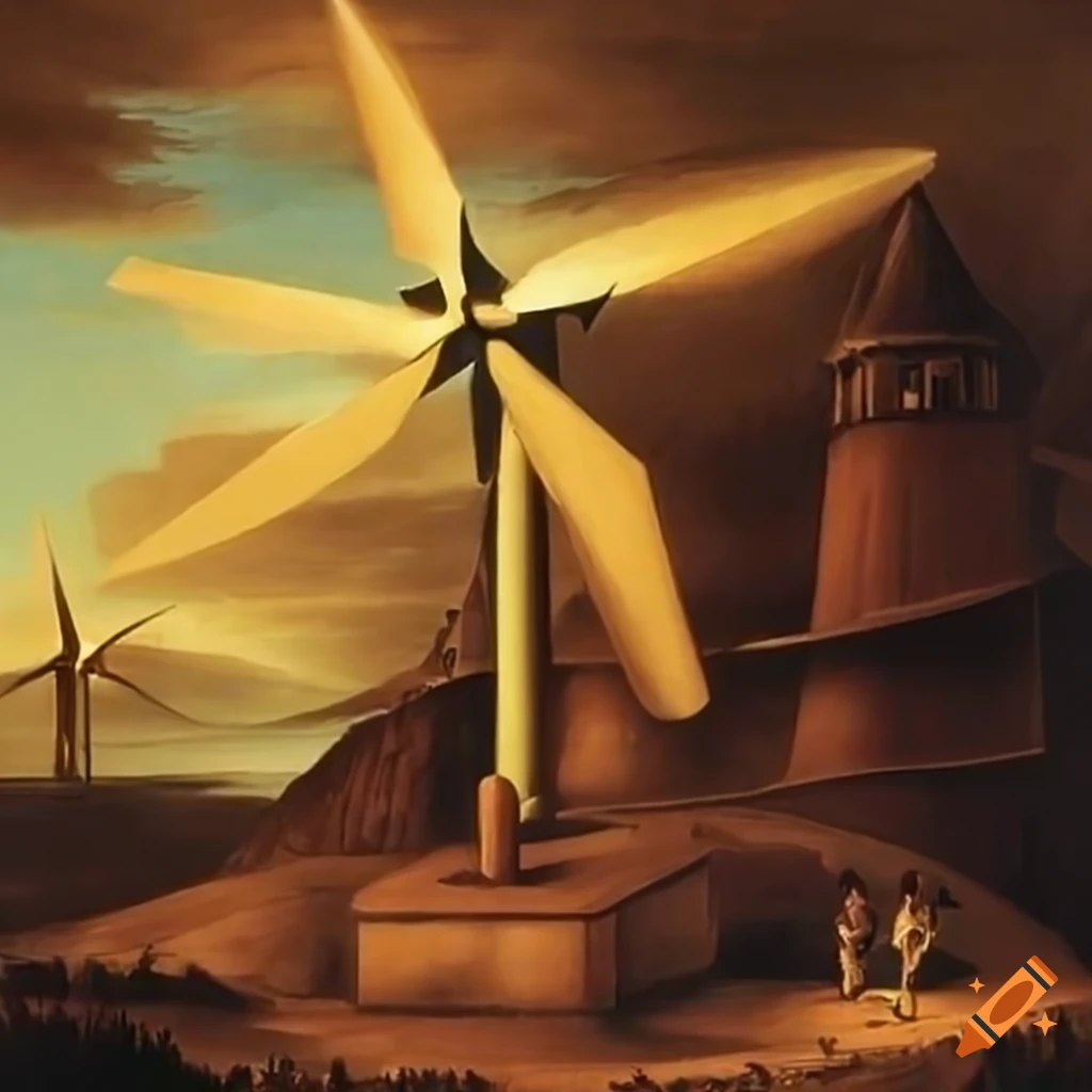 Leonardo da vinci's painting of wind turbines
