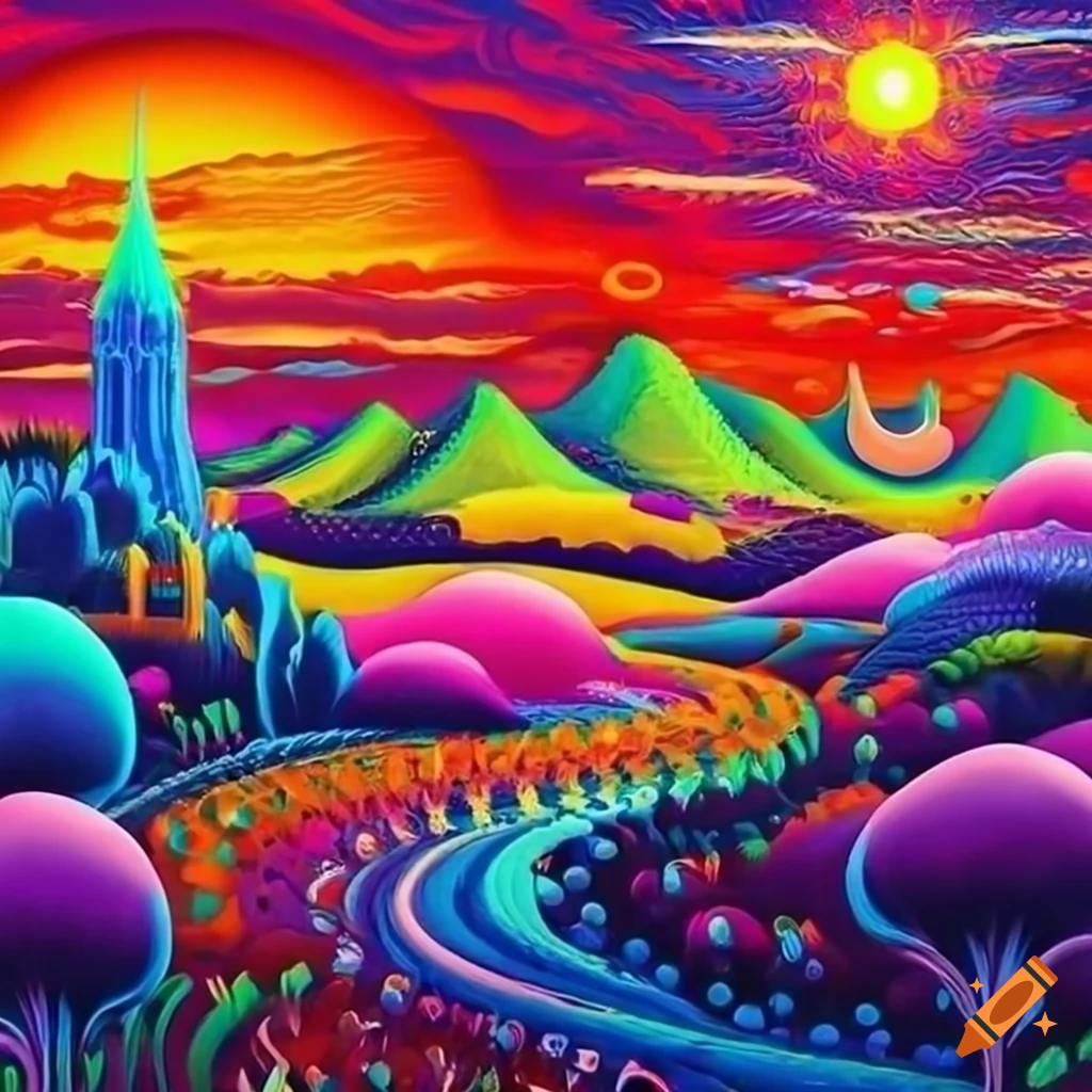 Colorful and detailed psychedelic artwork