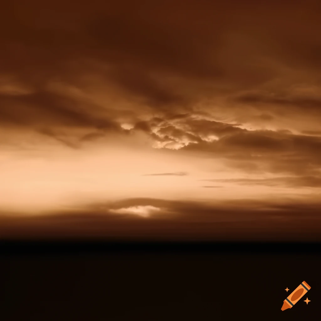 Sepia-toned sky with dramatic clouds