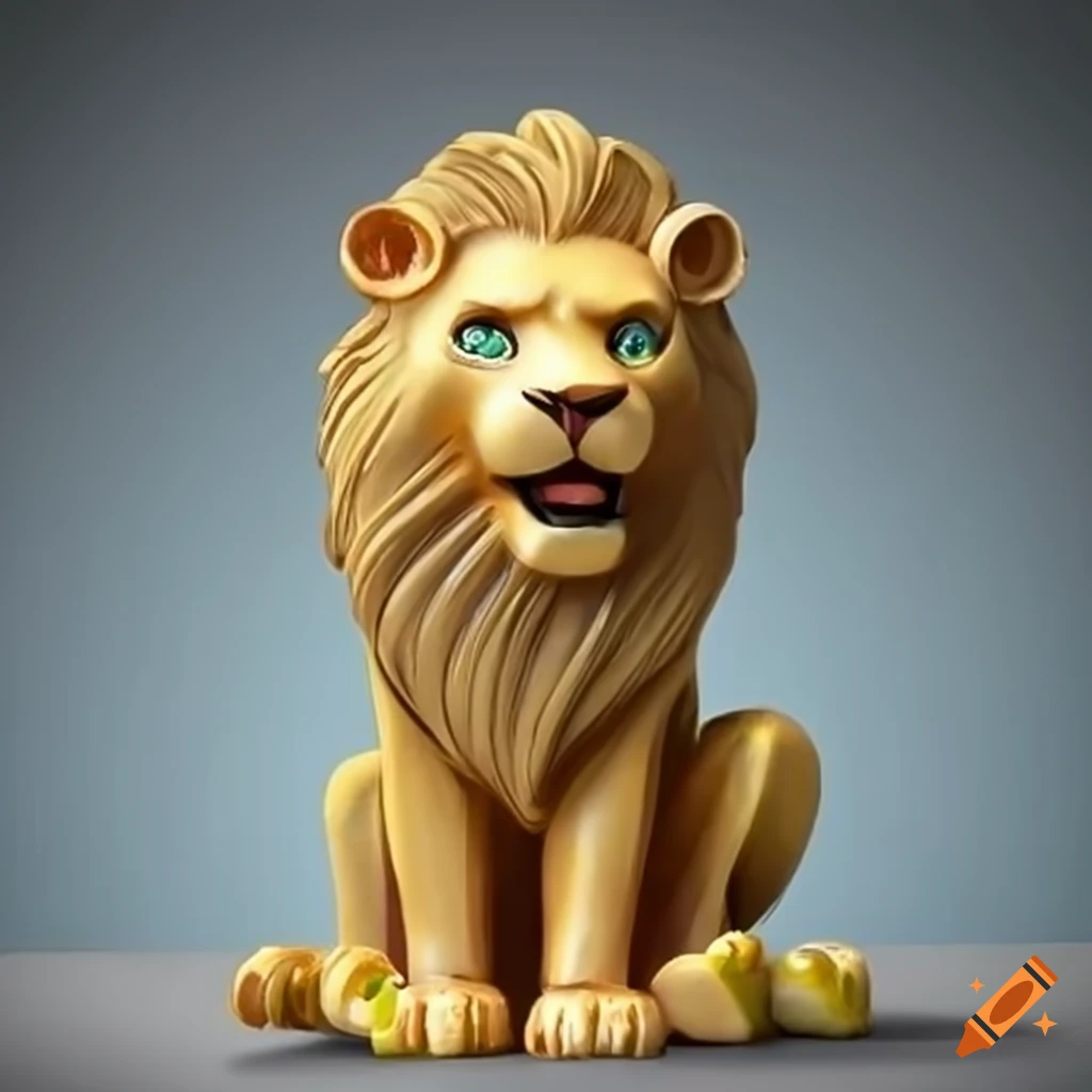 Cartoon lion award statue
