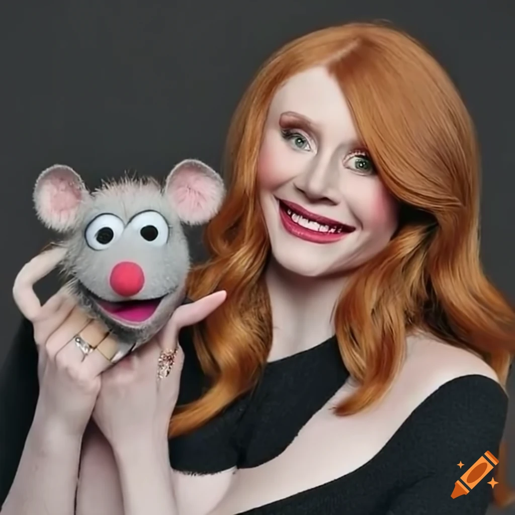 Bryce dallas howard with a mouse muppet