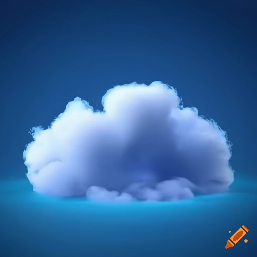 3d blue letter h in front of a cloud on Craiyon