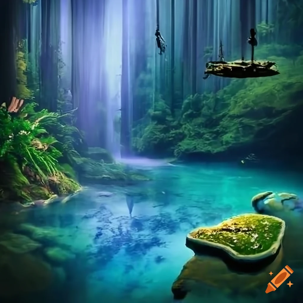 Enchanted Lagoon, a mysterious and mythical realm on Craiyon